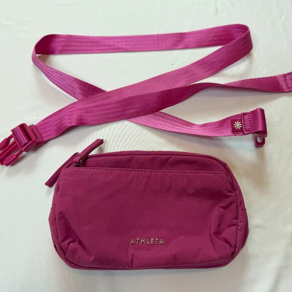 Athleta | Bags | Athleta Pink Fanny Pack Zip Pouch Belted Bag Crossbody ...